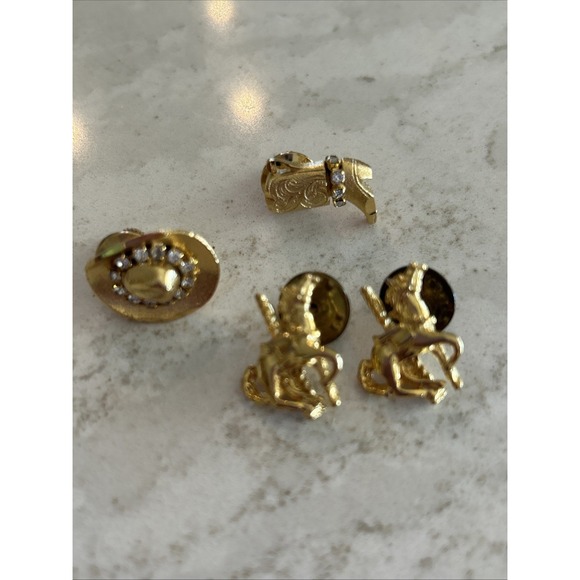 Art | Vintage Western Gold Tone Lapel Pin Lot Cowboy Hat Boot Horse ...